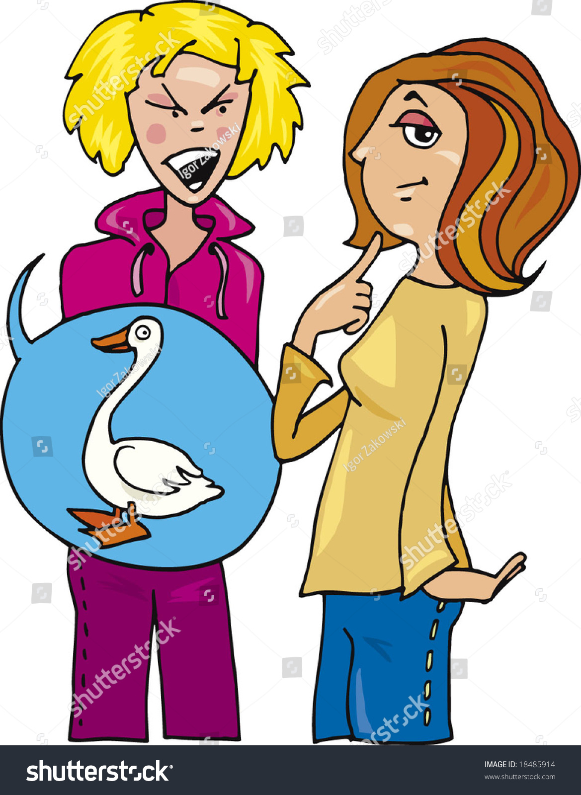 Girls Fighting Stock Vector (Royalty Free) 18485914 | Shutterstock