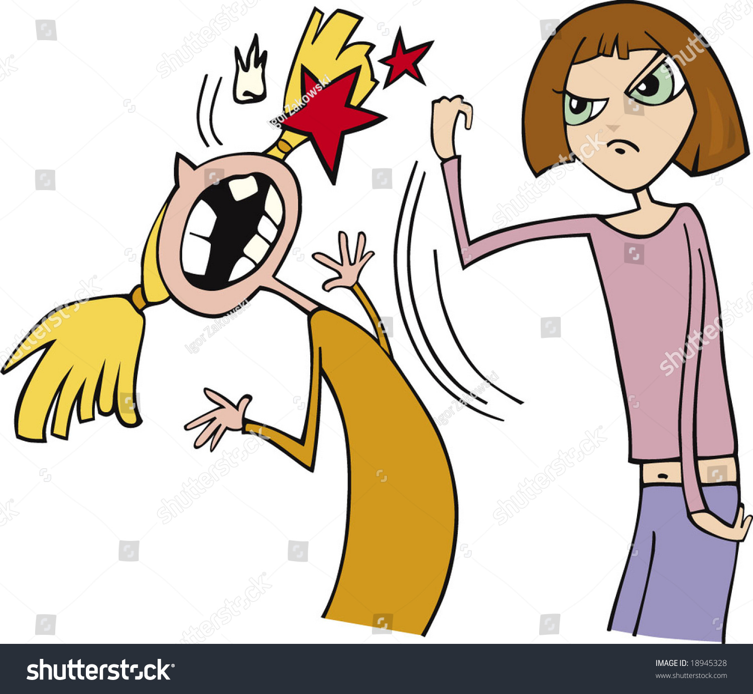 Girls Fighting Stock Vector (Royalty Free) 18945328 | Shutterstock