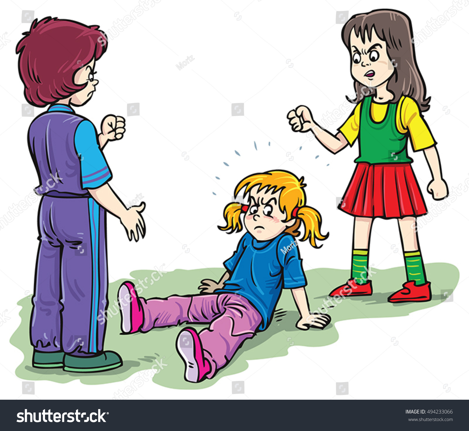 Girls Fighting Stock Vector (Royalty Free) 494233066