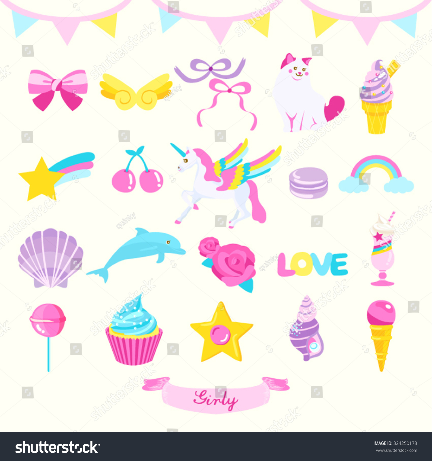 Girly Design Element Vector Design Illustration: vector de stock (libre ...