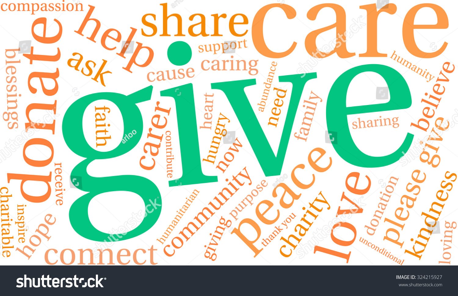 Give Word Cloud On White Background Stock Vector (Royalty Free ...