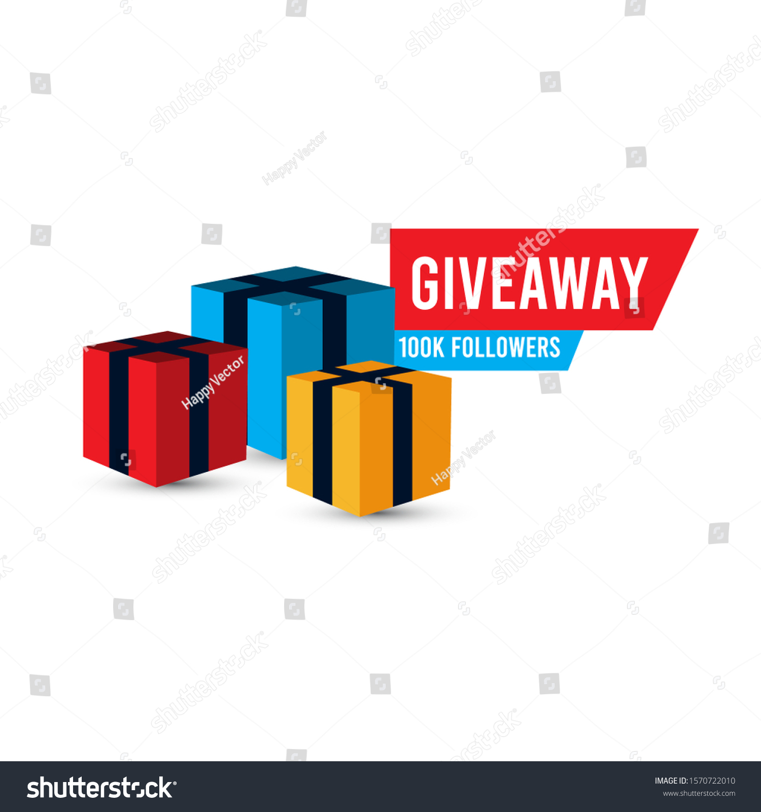 Giveaway Box Design Template Stock Vector (Royalty Free) 1570722010