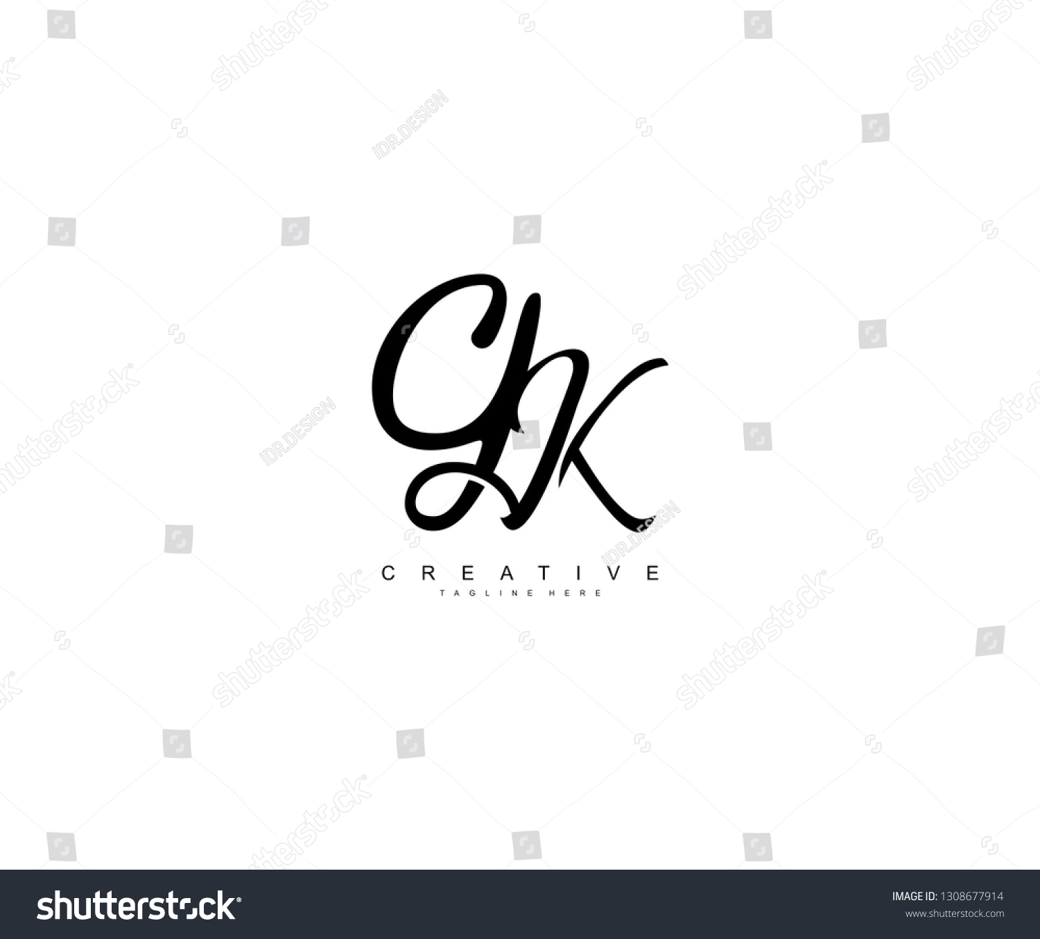 Gk Letter Linked Script Calligraphy Creative Stock Vector (Royalty Free ...