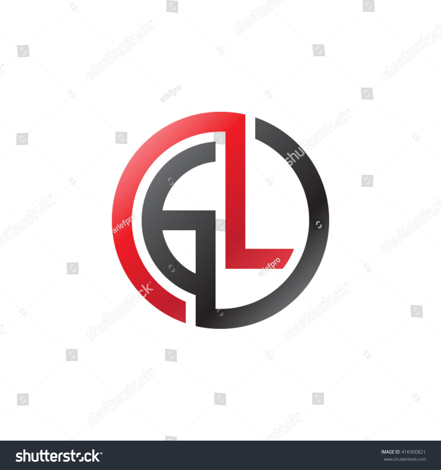 Gl Initial Letters Loop Linked Circle Stock Vector (Royalty Free ...