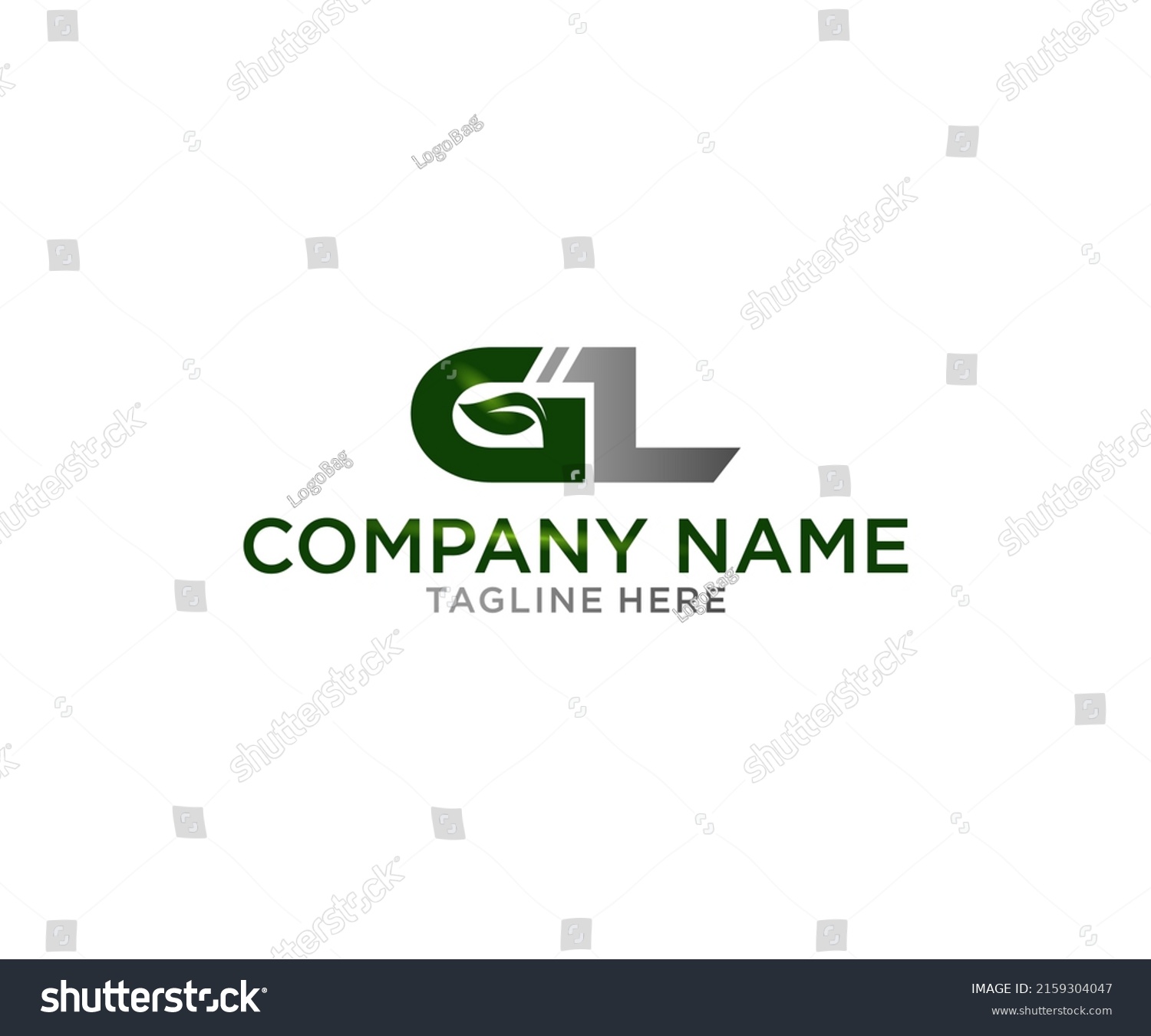 Gl Leaf Monogram Logo Design Illustration Stock Vector (Royalty Free ...