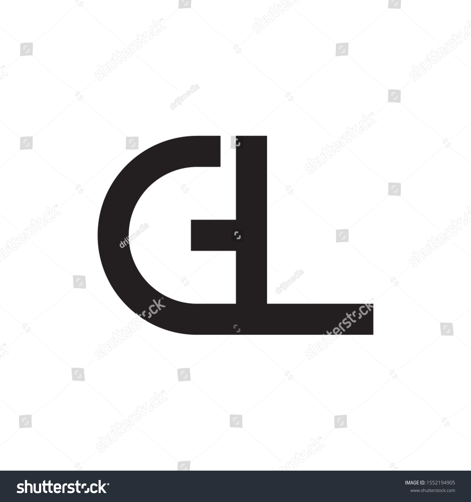 Gl Letter Logo Design Vector Stock Vector (Royalty Free) 1552194905