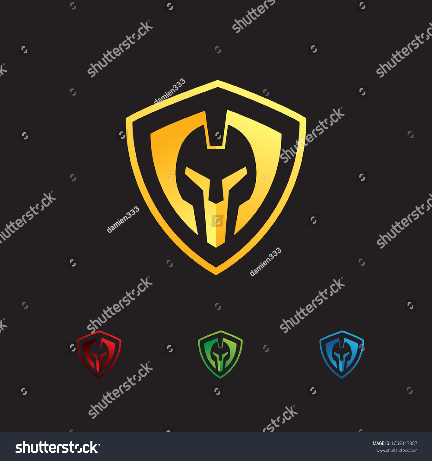 Gladiator Shield Shape Logo Vector Symbol Stock Vector (Royalty Free ...