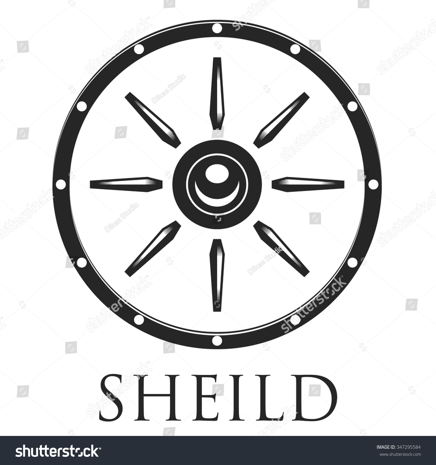 Gladiator Shield Vector Illustration Stock Vector (Royalty Free) 347295584