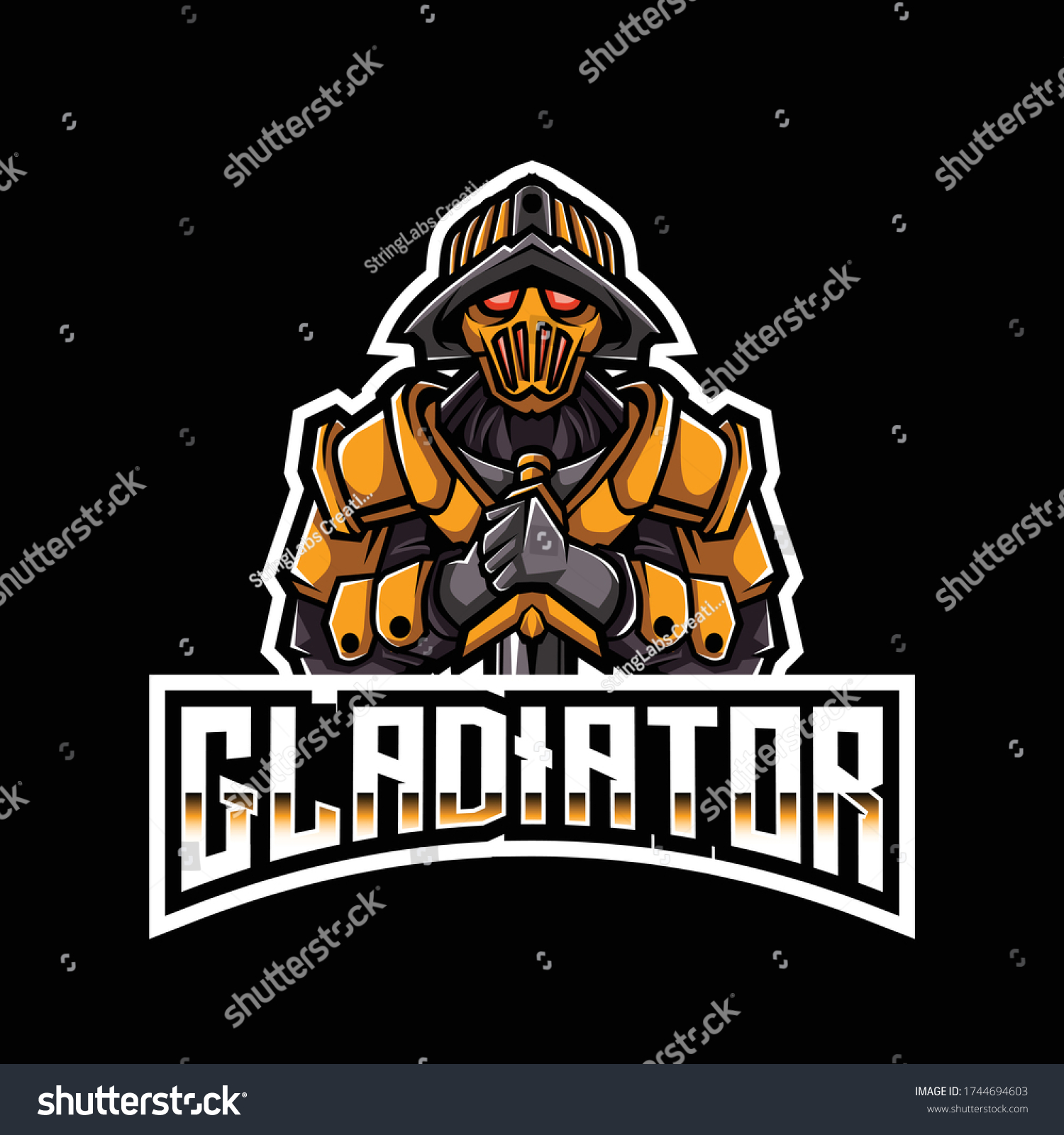 Gladiator Team Esport Logo Template Stock Vector (Royalty Free ...