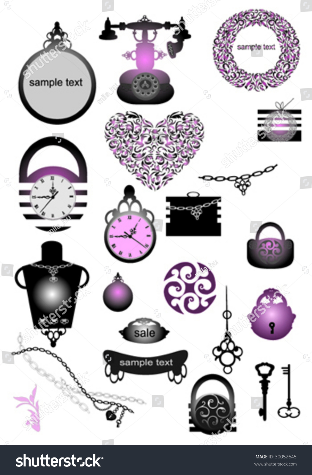 Glamour Icon Set Stock Vector (Royalty Free) 30052645