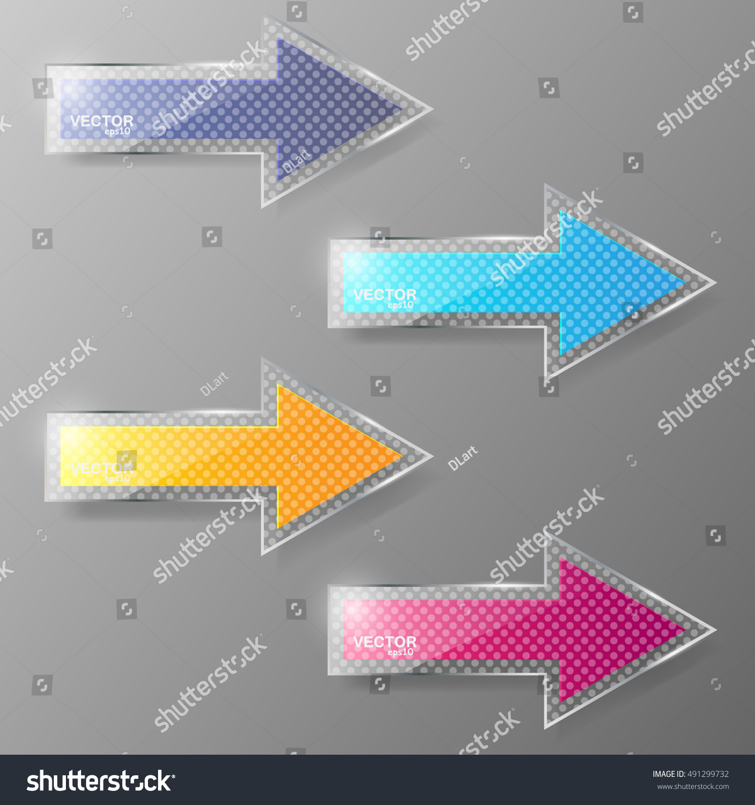 Glass Arrows Set Vector Illustration Stock Vector (Royalty Free ...
