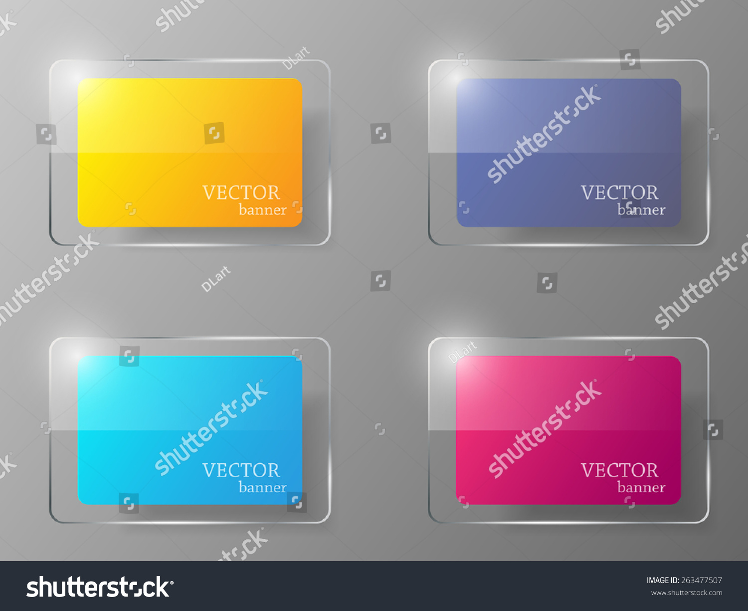 Glass Banner Set Vector Illustration Stock Vector (Royalty Free ...