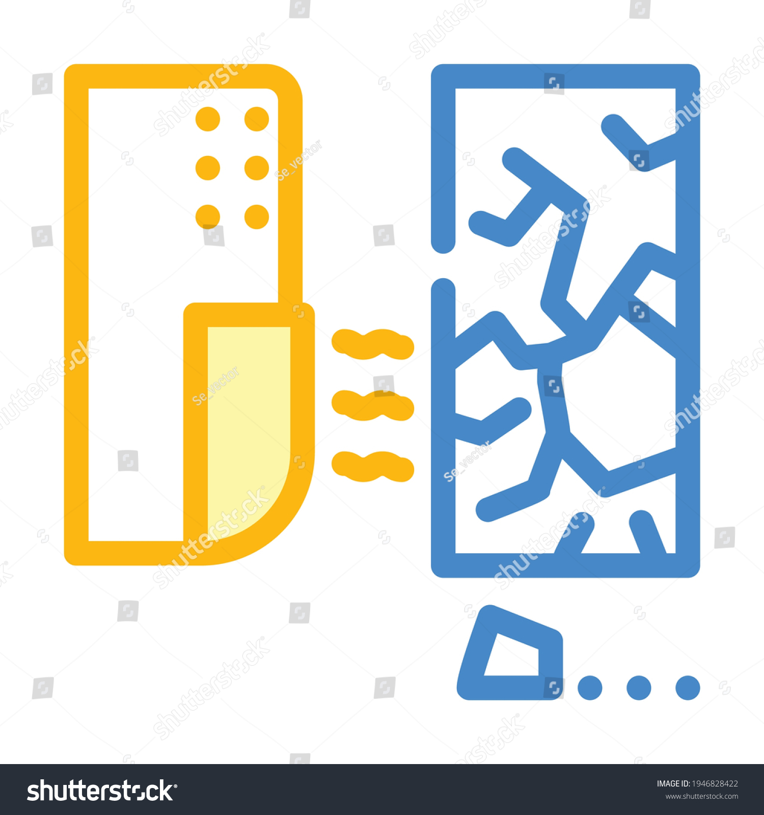 Glass Break Sensor Color Icon Vector Stock Vector Royalty Free 1946828422 Shutterstock
