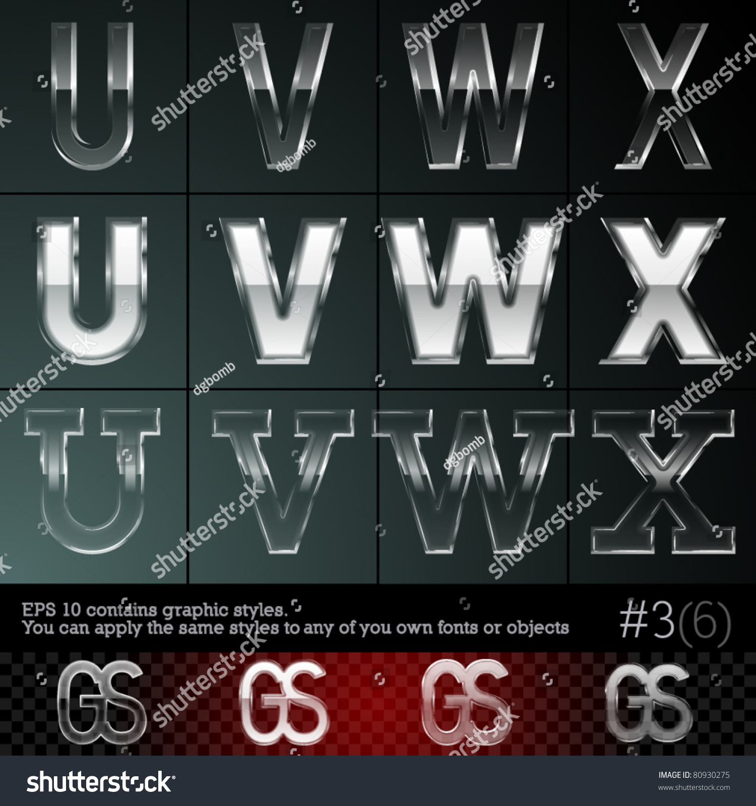 Glass Font Font Plus Graphic Styles เวกเตอร์สต็อก ปลอดค่าลิขสิทธิ์ 80930275 Shutterstock