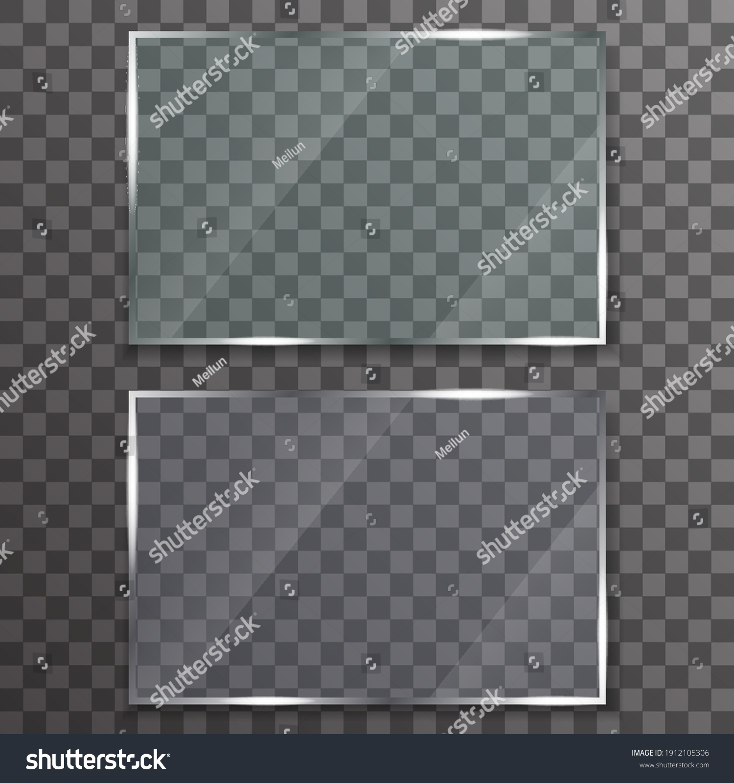 Glass Frame Plate Reflection Transparent Display Stock Vector (Royalty ...