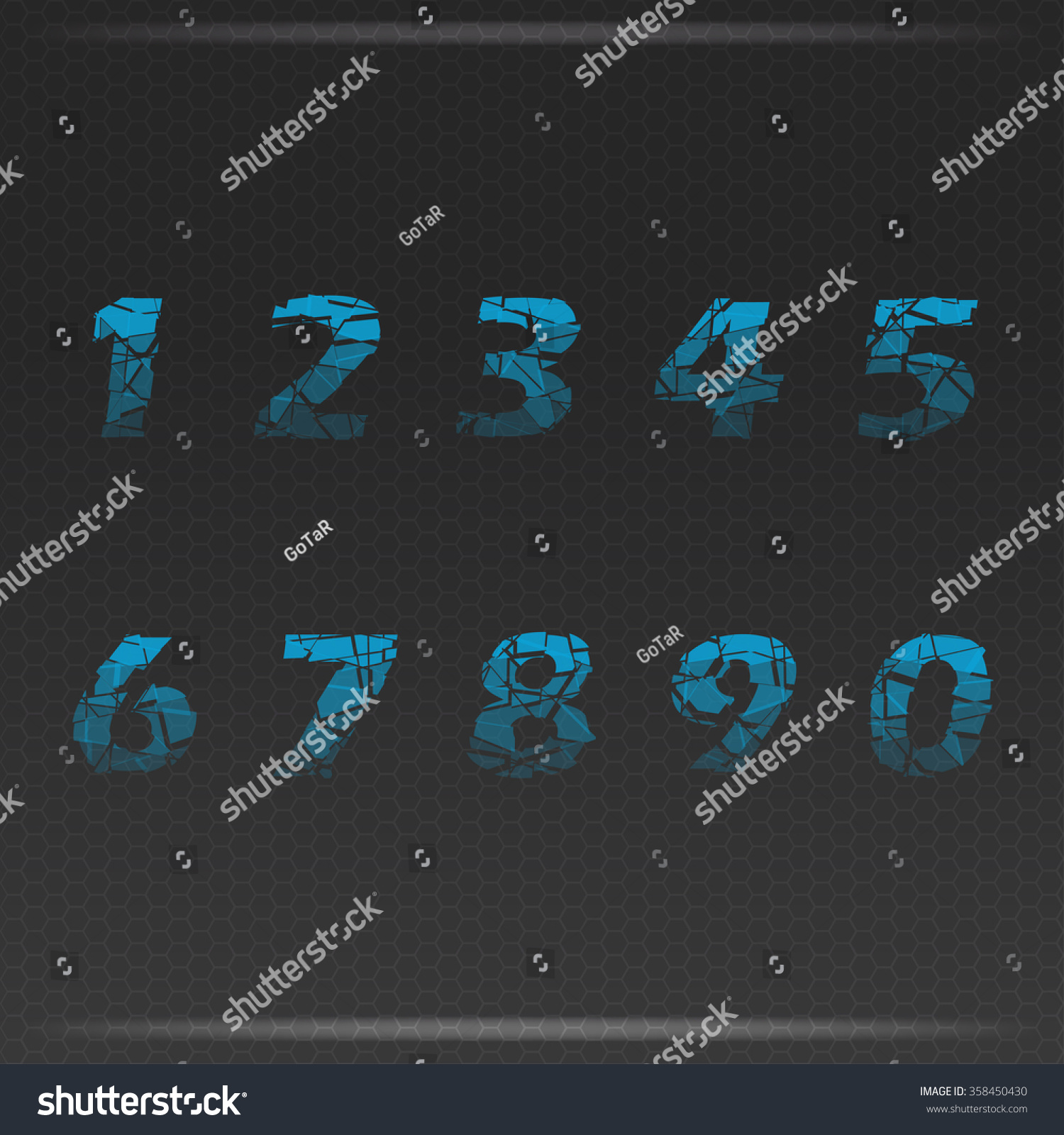 Glass Numbers Vector Illustration 스톡 벡터(로열티 프리) 358450430 | Shutterstock