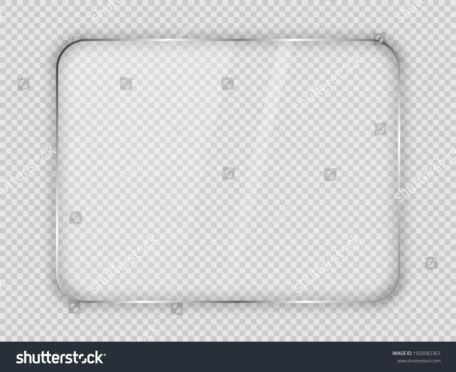 Glass Plate Rounded Rectangular Frame Isolated Stock Vector (Royalty ...