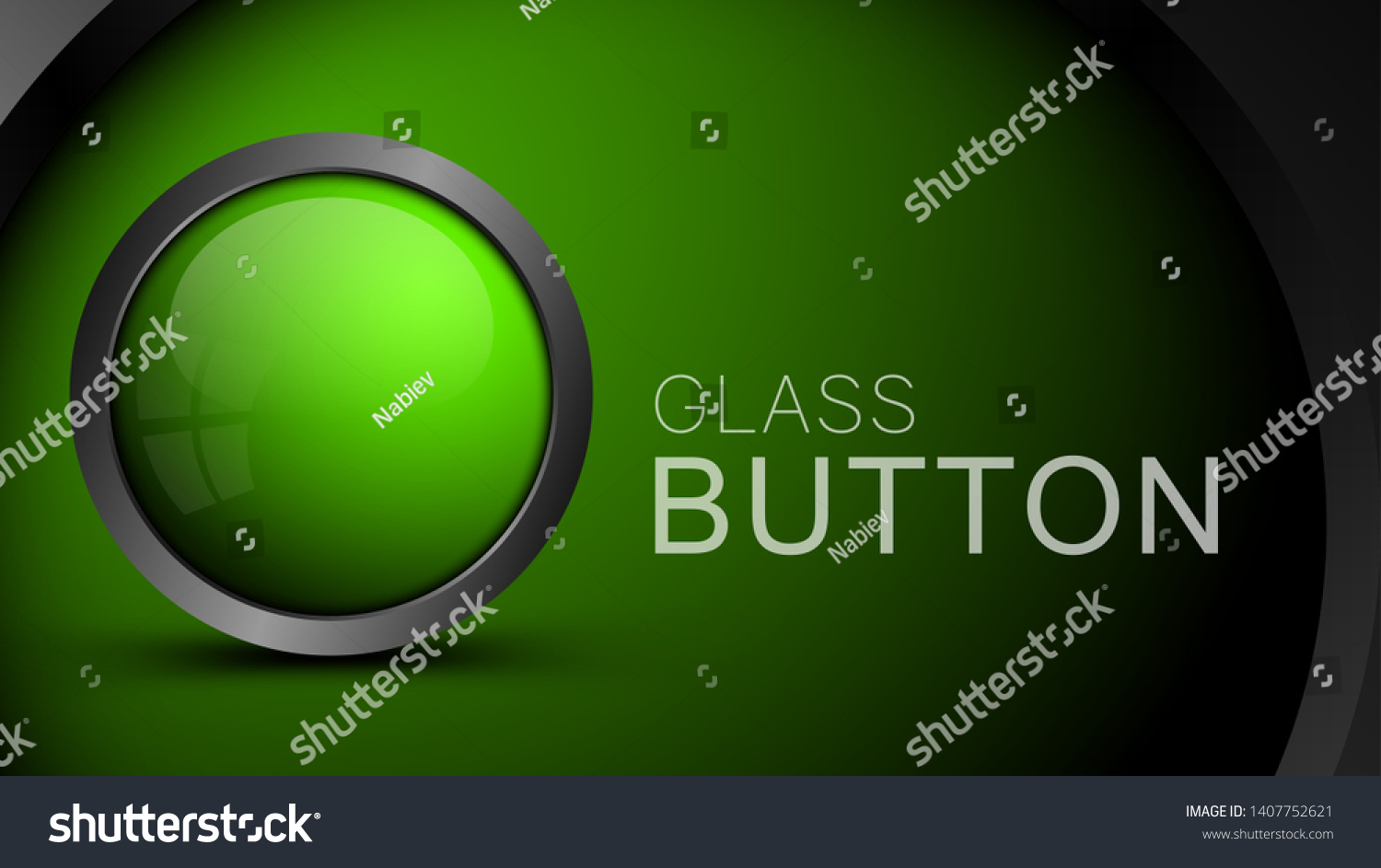 Glass Realistic Green Button Web Design Stock Vector (Royalty Free ...