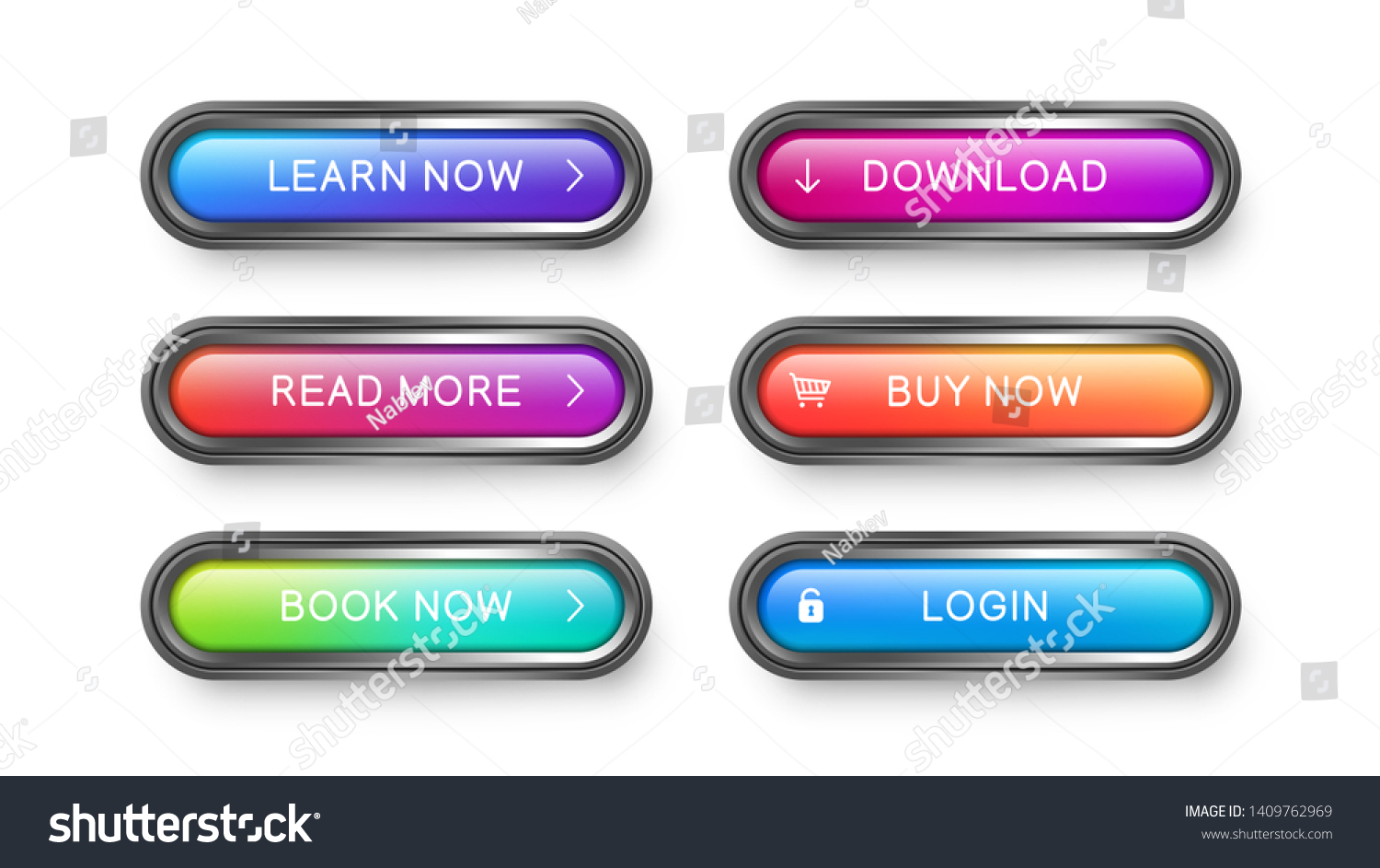 Glass Rectangular Buttons Rounded Corners Vector Stock Vector (Royalty ...