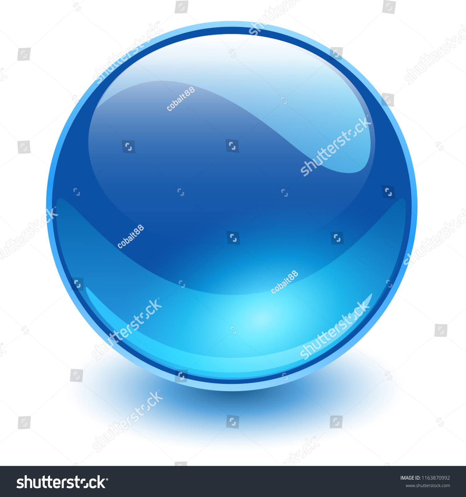 Azul esfera de vidrio, bola brillante: vector de stock (libre de ...
