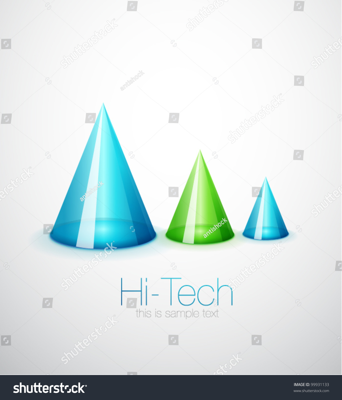 Glass Translucent Cone Group Technology Background Stock Vector ...