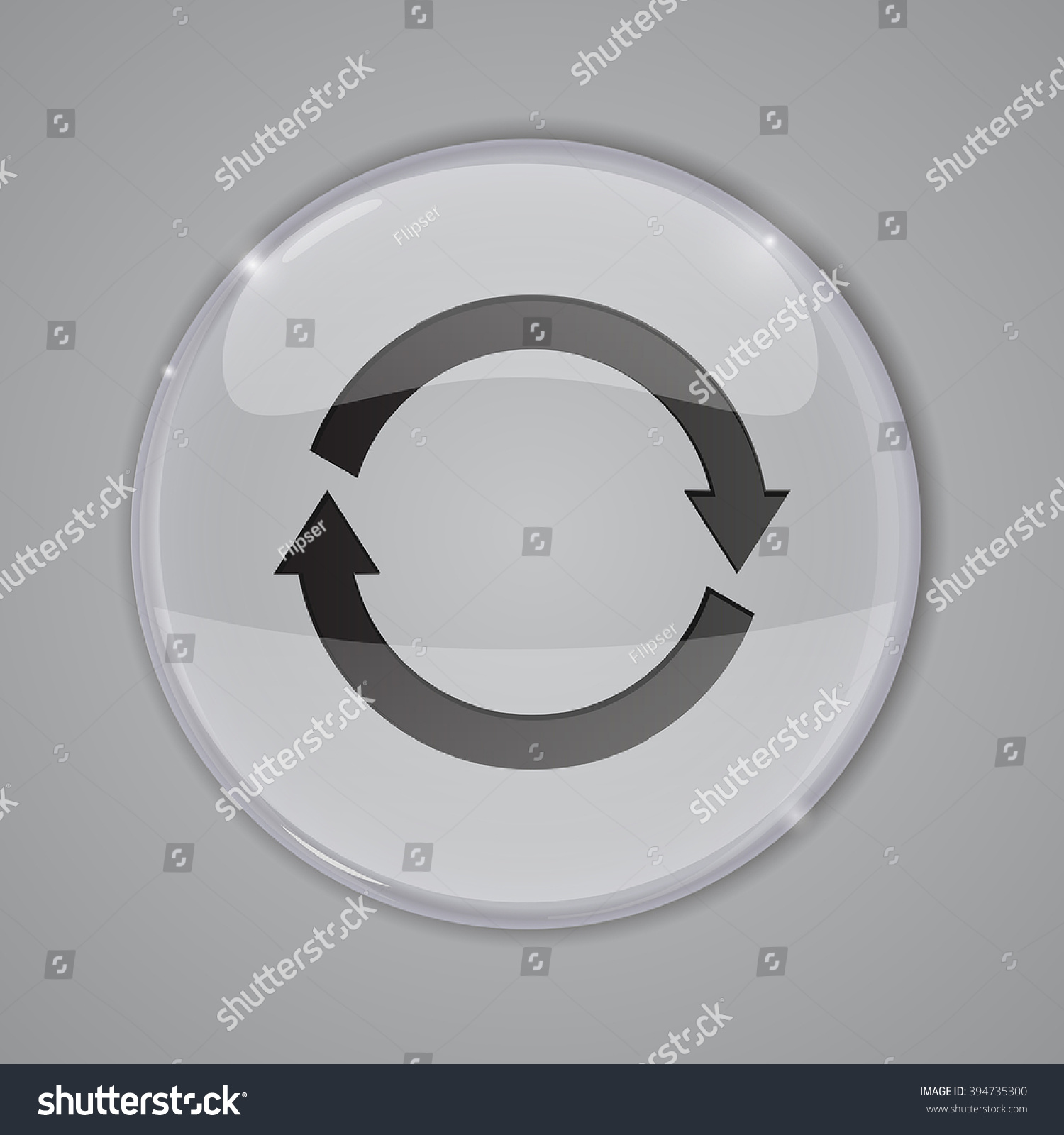Glass Transparent Button Refresh Vector Illustration Stock Vector ...