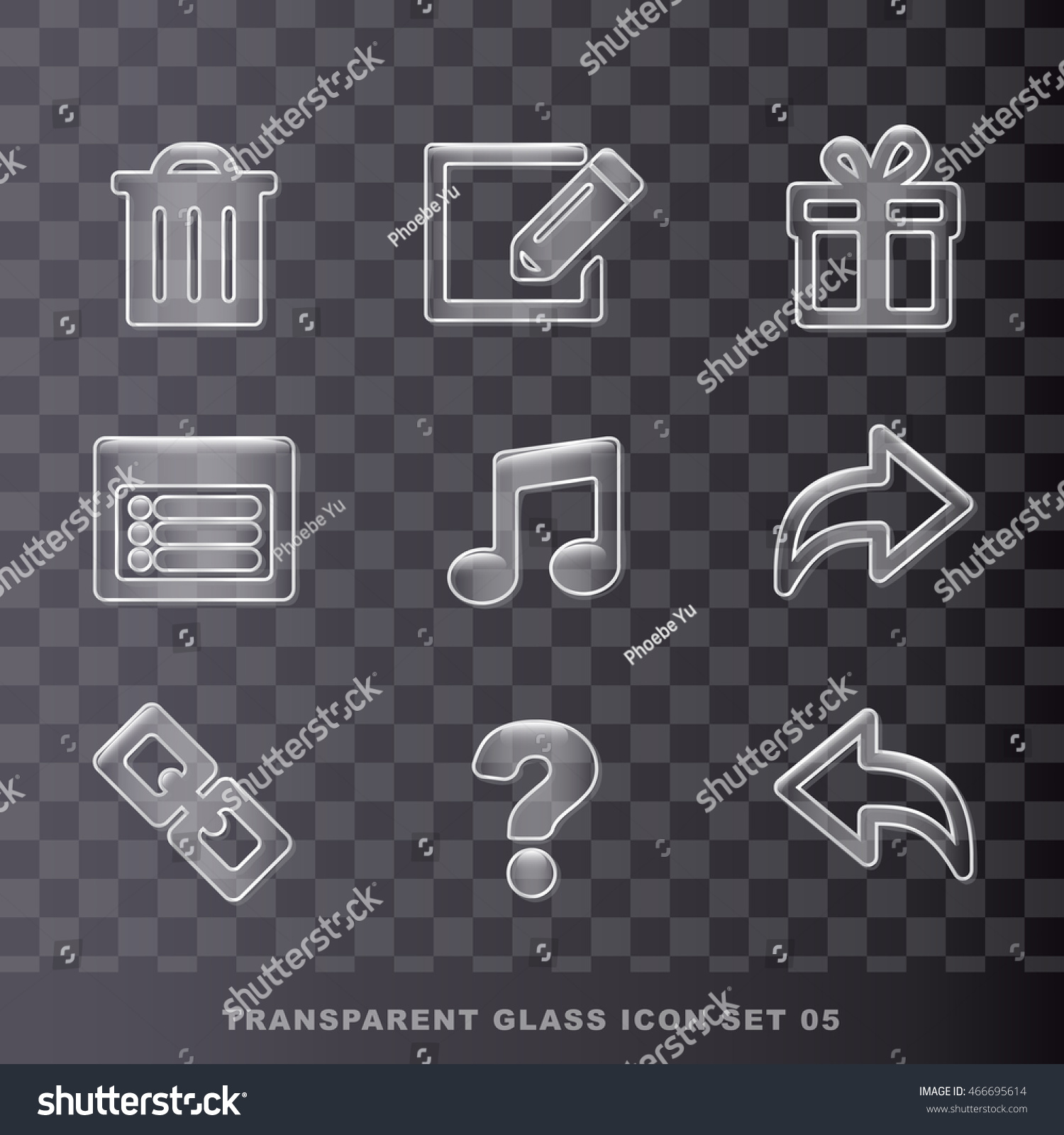Glass Transparent Icon Set05 Stock Vector (Royalty Free) 466695614
