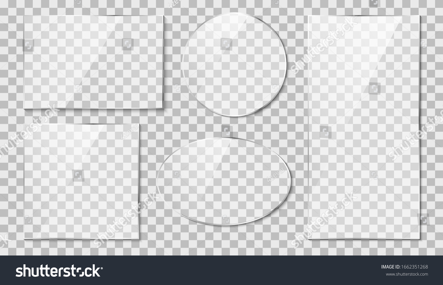 Glass Reflection Effect Mirror On Transparent Stock Vector (Royalty ...
