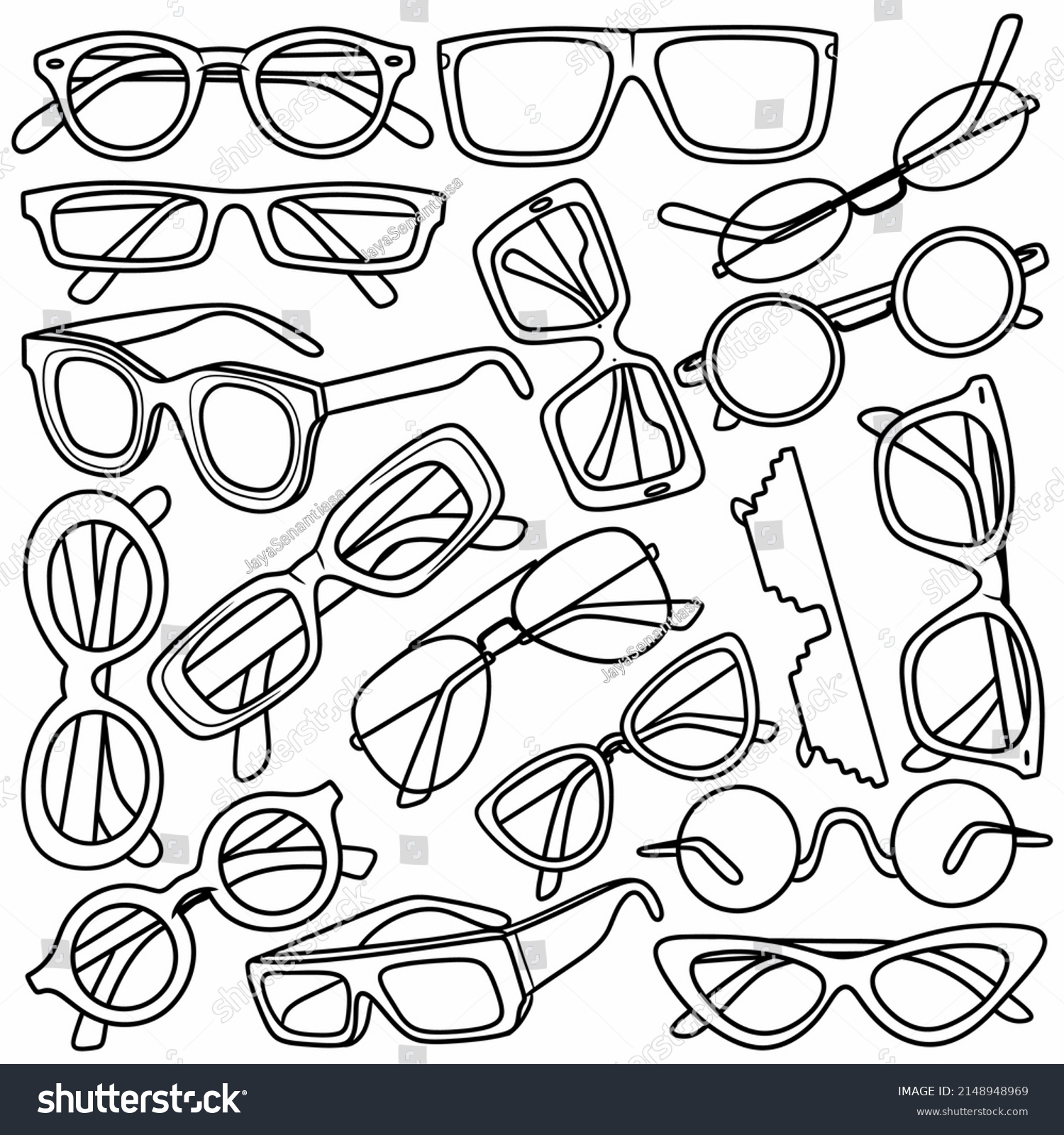 Glasses Doodle Vector Line Art Stock Vector (Royalty Free) 2148948969 ...