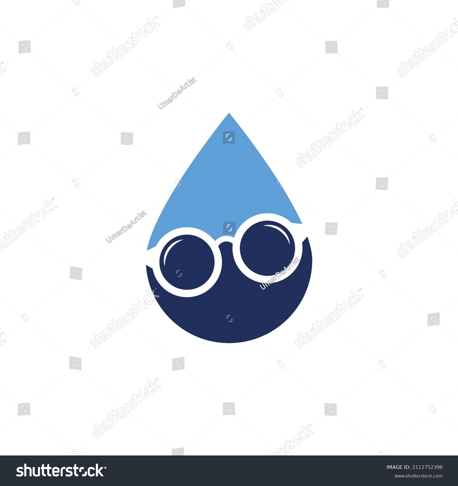 Glasses Drop Shape Concept Logo Design Stock Vector (Royalty Free ...