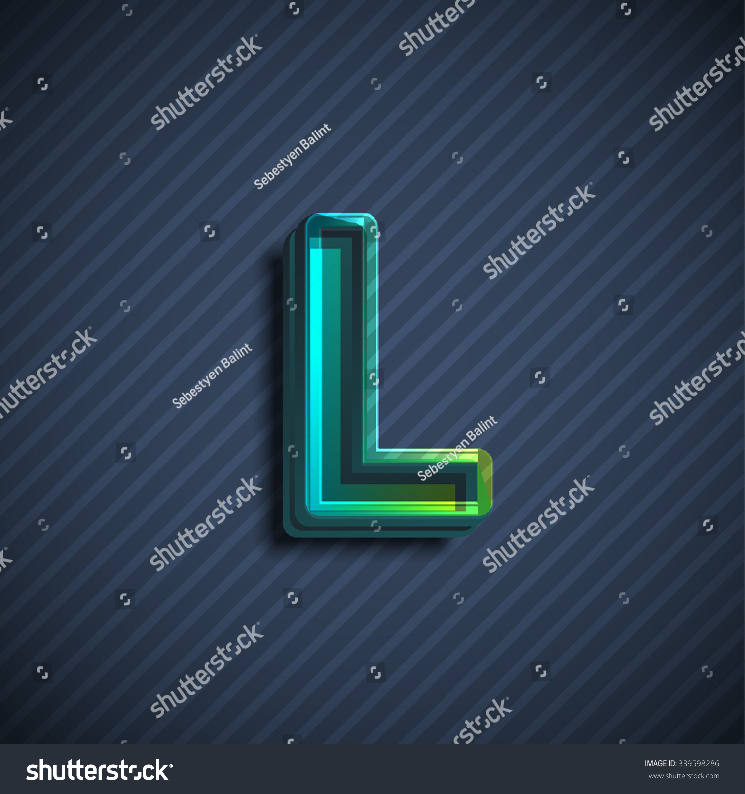 Glassy Letter Realistic Vector Stock Vector (Royalty Free) 339598286 ...