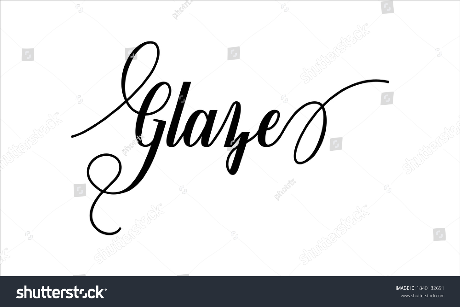 Glaze Script Typography Cursive Calligraphy Black Stock Vector (Royalty ...