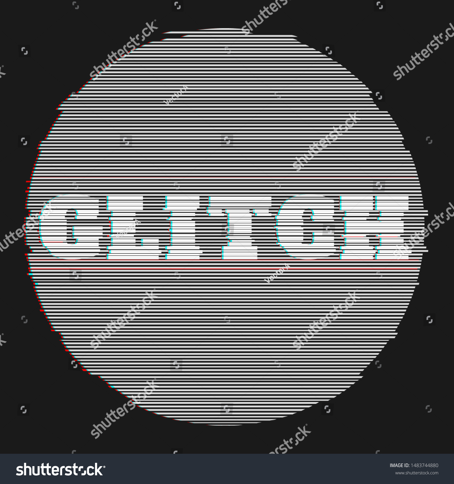 Glitch Background Distorted Circle On Dark Stock Vector (Royalty Free ...