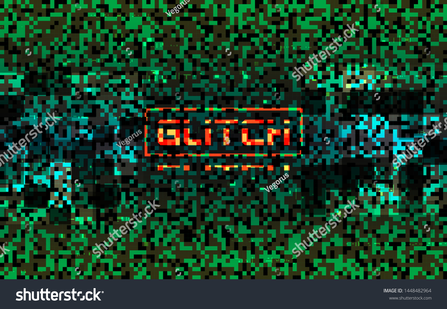 Glitch Matrix Concept Green Pixel Composition Stock Vector (Royalty ...