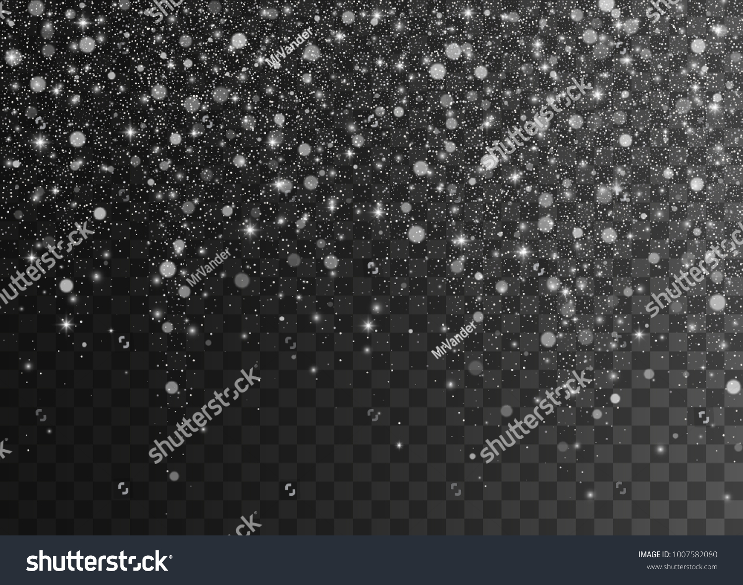 Glitter Falling Stars Transparent Vector Effect Stock Vector (Royalty ...