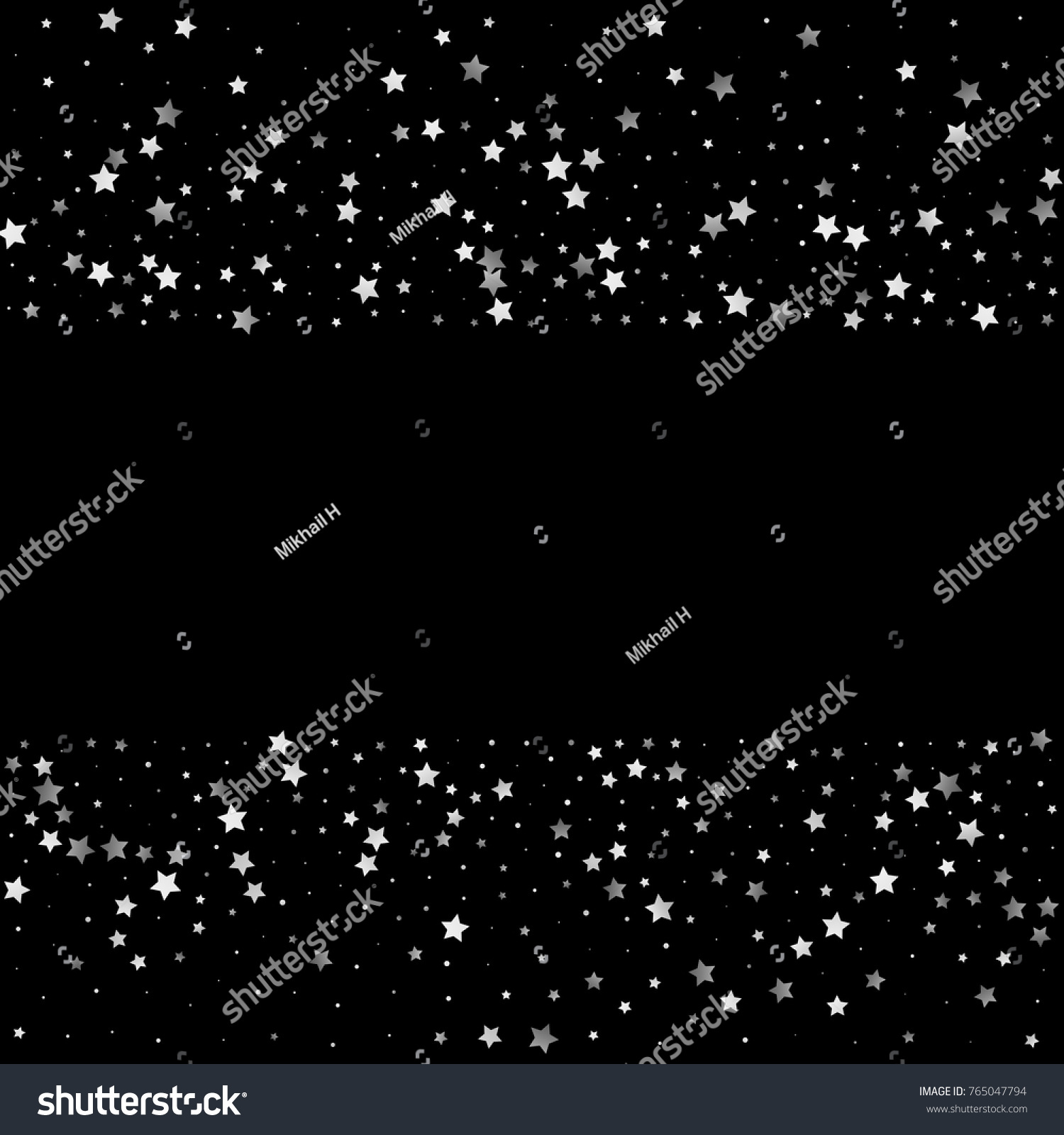 Glittering Silver Stars Confetti Glamour Luxury Stock Vector Royalty