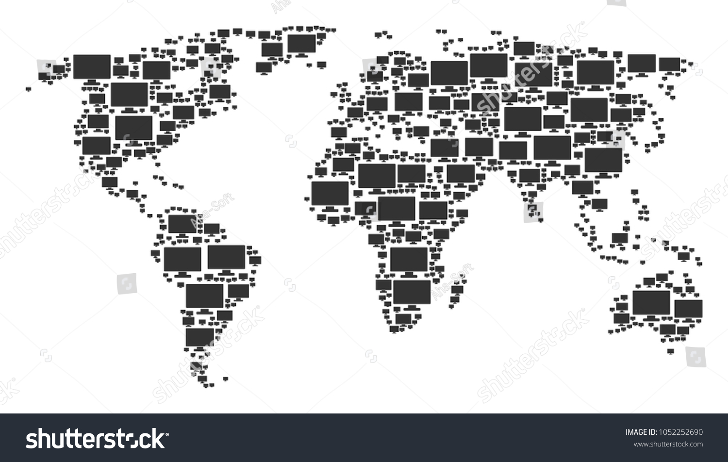Global Atlas Composition Organized Computer Display Stock Vector ...