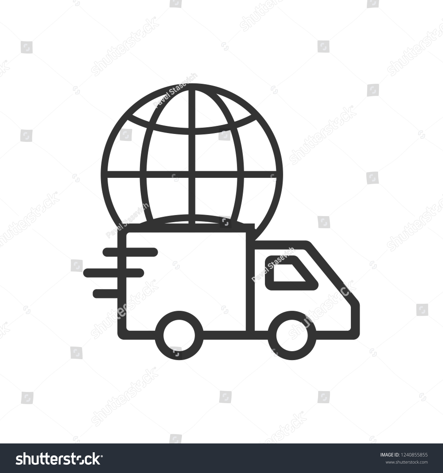 Global Delivery Icon Vector Illustration Flat Stock Vector (Royalty ...