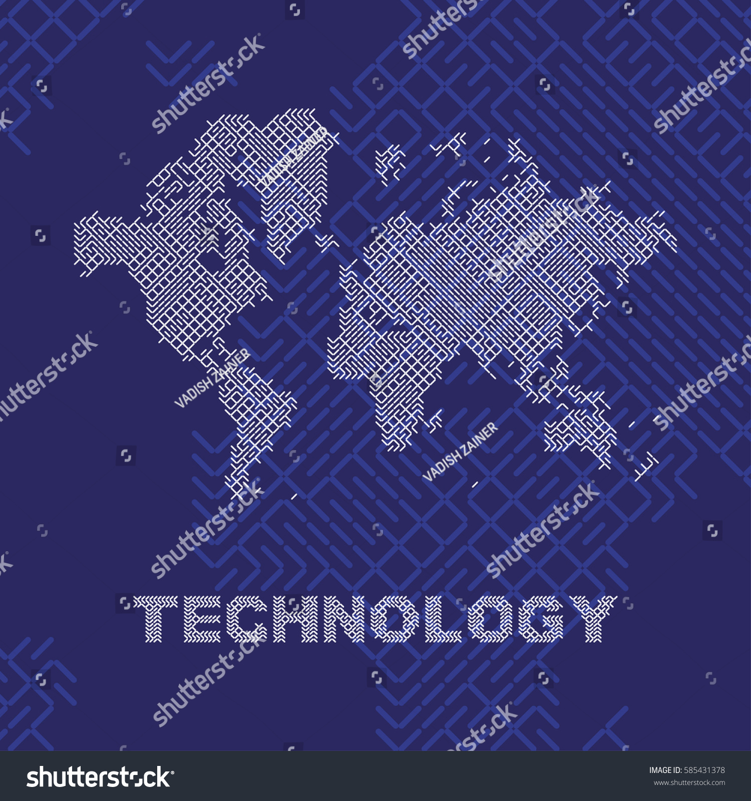 Global Digital Communications Abstract World Map Stock Vector (Royalty ...