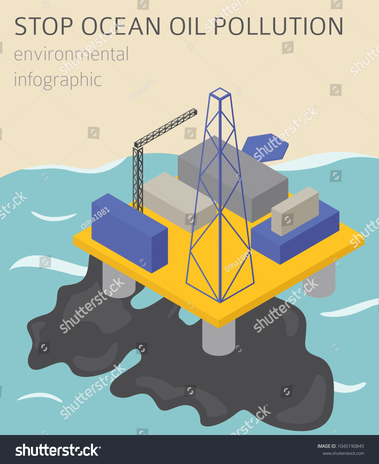 Global Environmental Problems Ocean Pollution Isometric Stock Vector ...