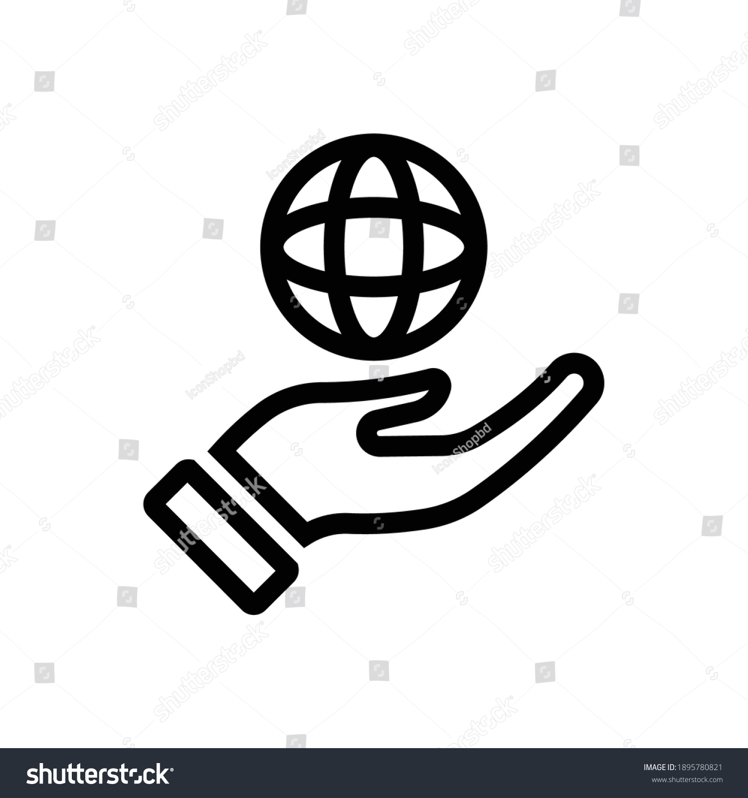 Global Hand Icon Vector Illustration Stock Vector (Royalty Free ...
