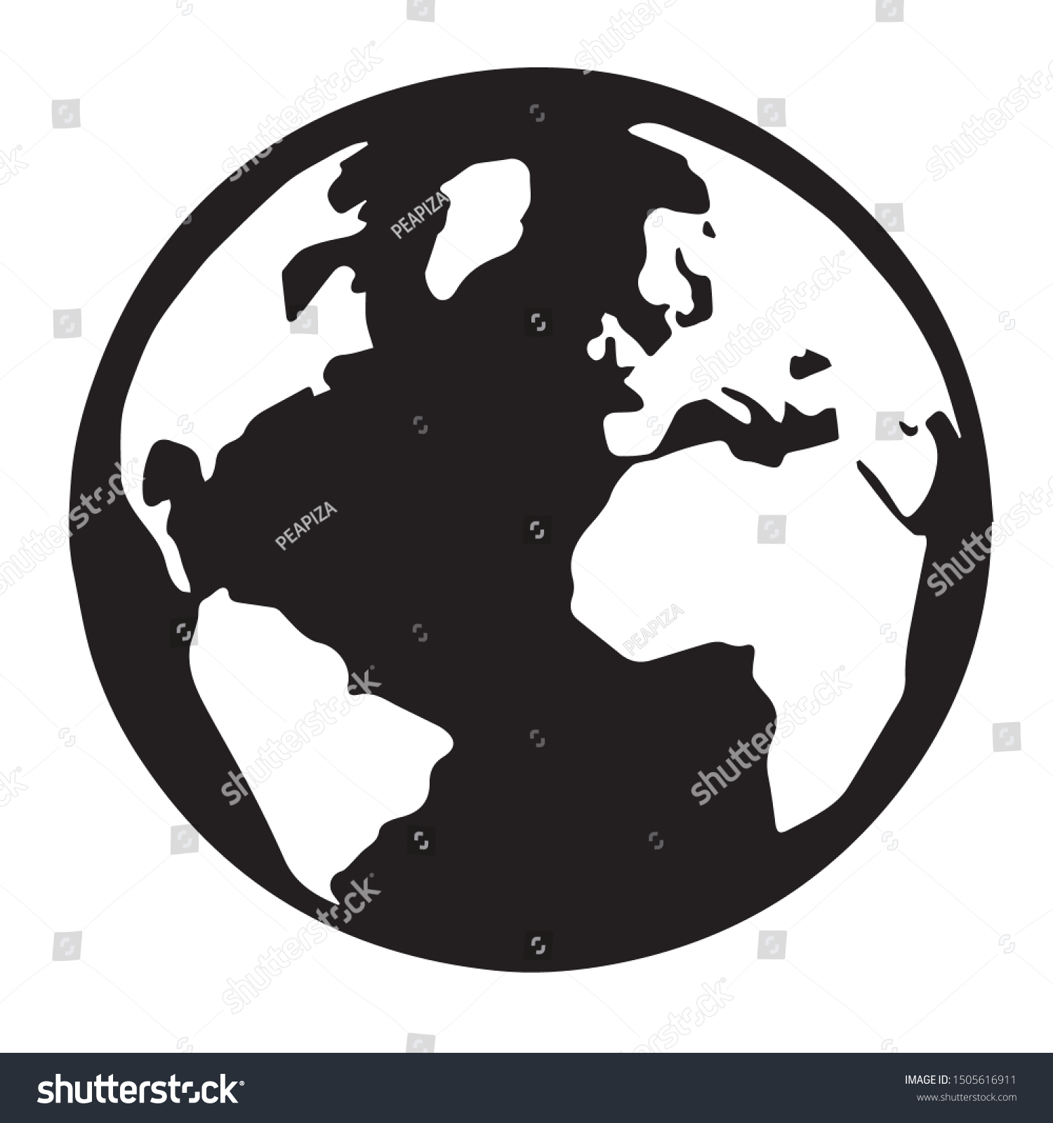 Global Icon Vector Black Color Stock Vector (Royalty Free) 1505616911 ...