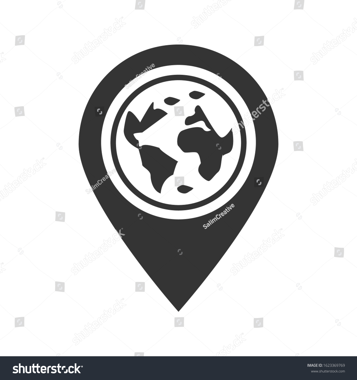 Global Location Icon Vector Designs Stock Vector (Royalty Free ...