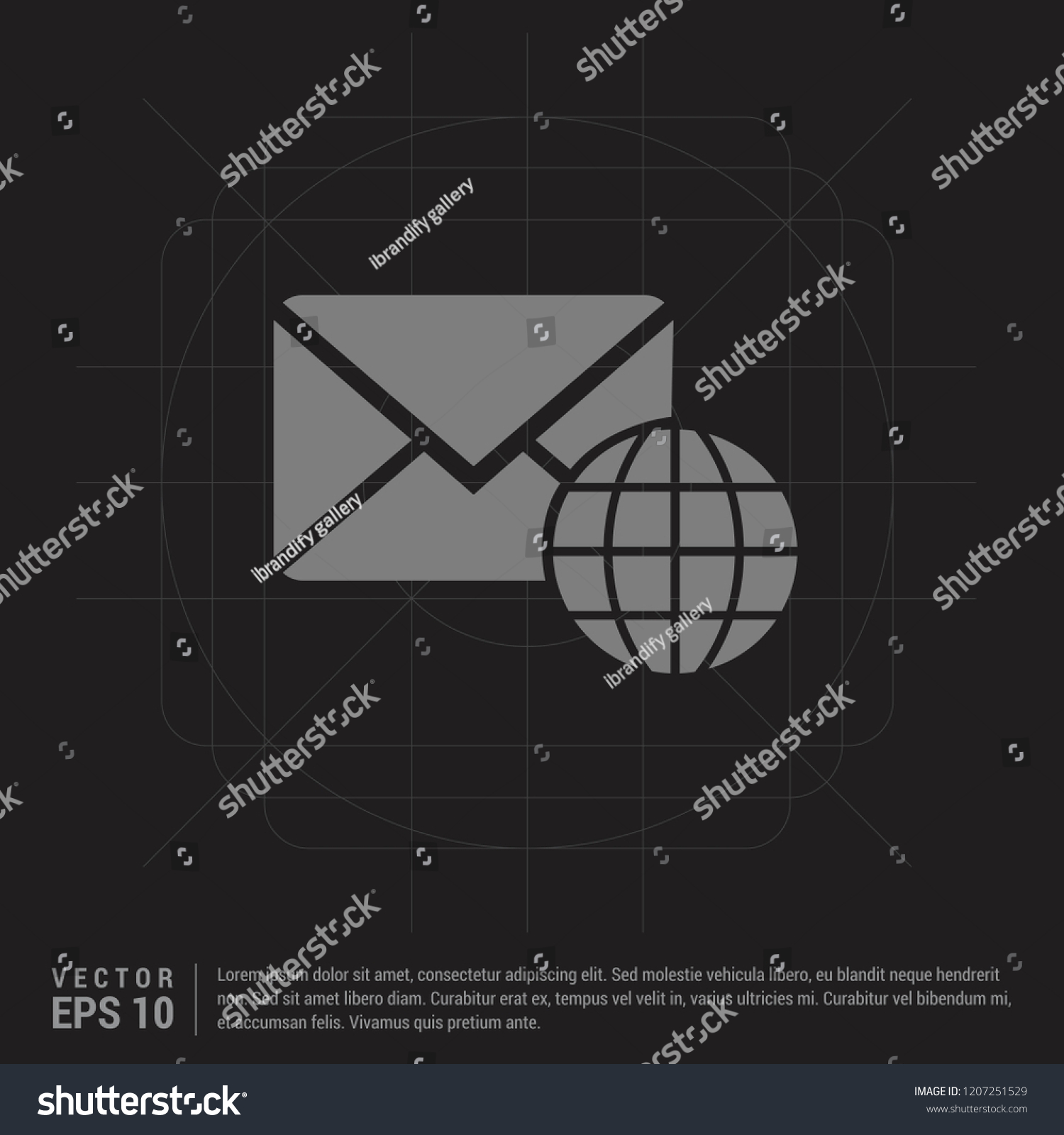 Global Message Icon Black Creative Background Stock Vector (Royalty ...