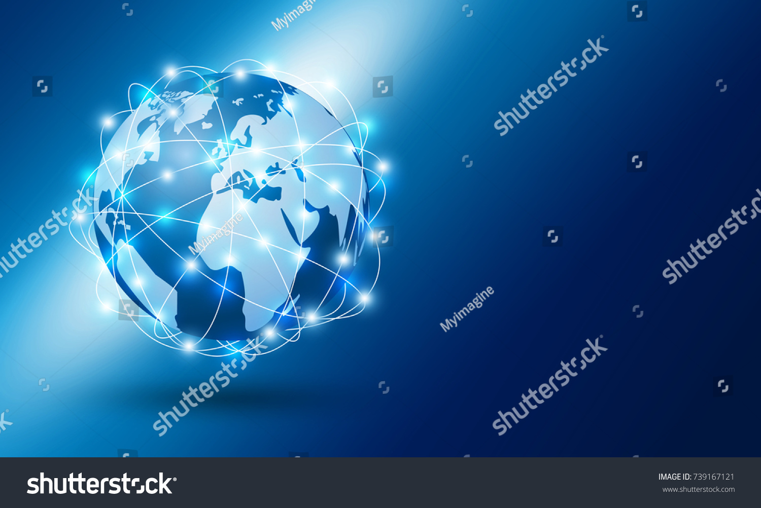 Global Network Connection Design Copy Space Stock Vector (Royalty Free ...