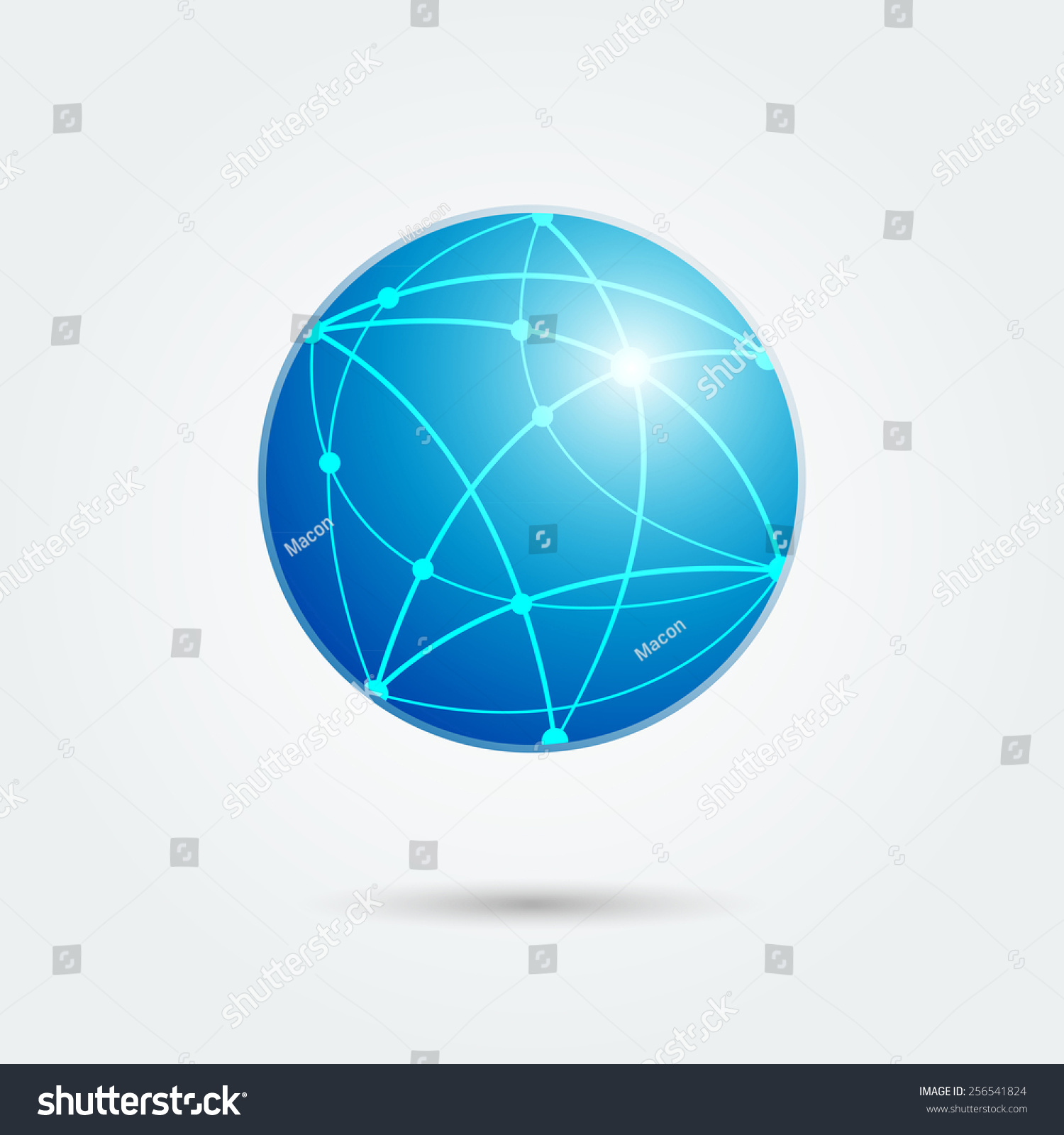 Global Network Connection Emblem Vector Illustration Stock Vector ...