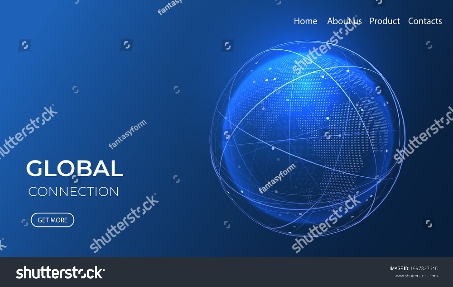 Global Network Isometric Illustration Technology Digital Stock Vector ...