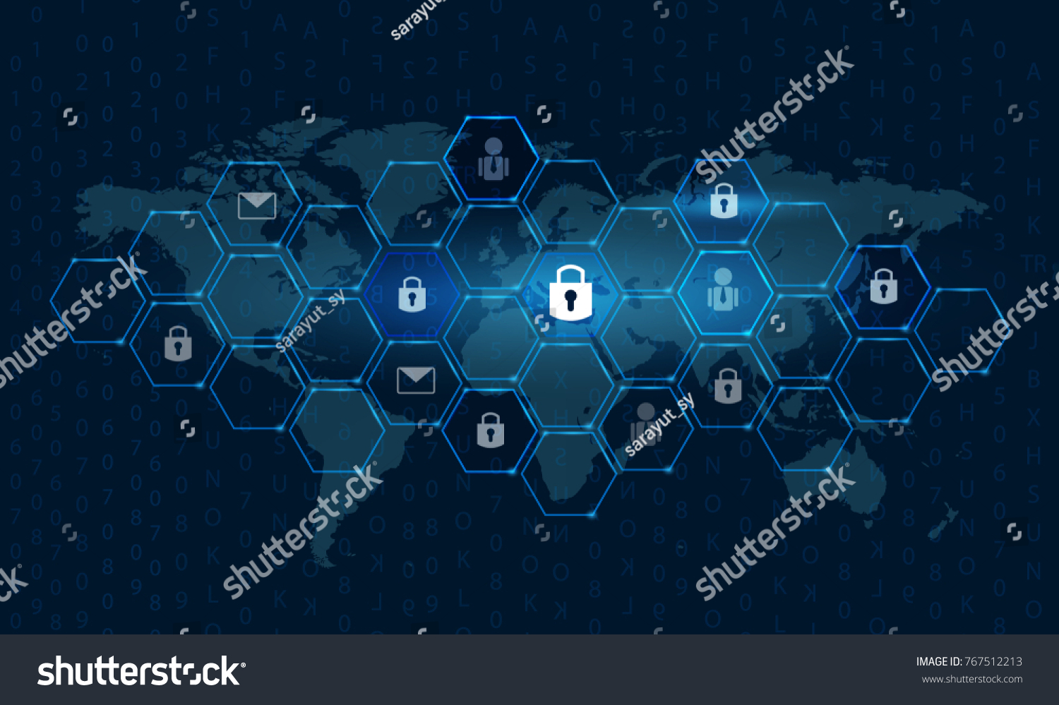Global Network Security World Map Key Stock Vector (Royalty Free) 767512213