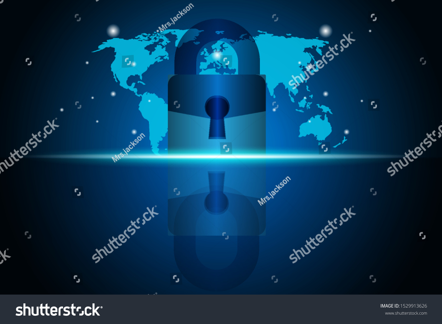 Global Network Security World Map Vector: vector de stock (libre de ...