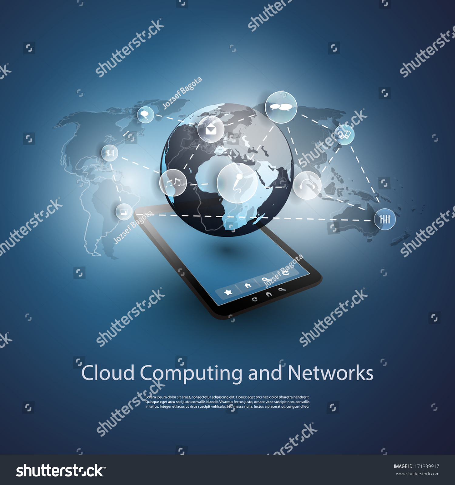 Global Networks Cloud Computing Eps 10 Stock Vector 171339917 ...